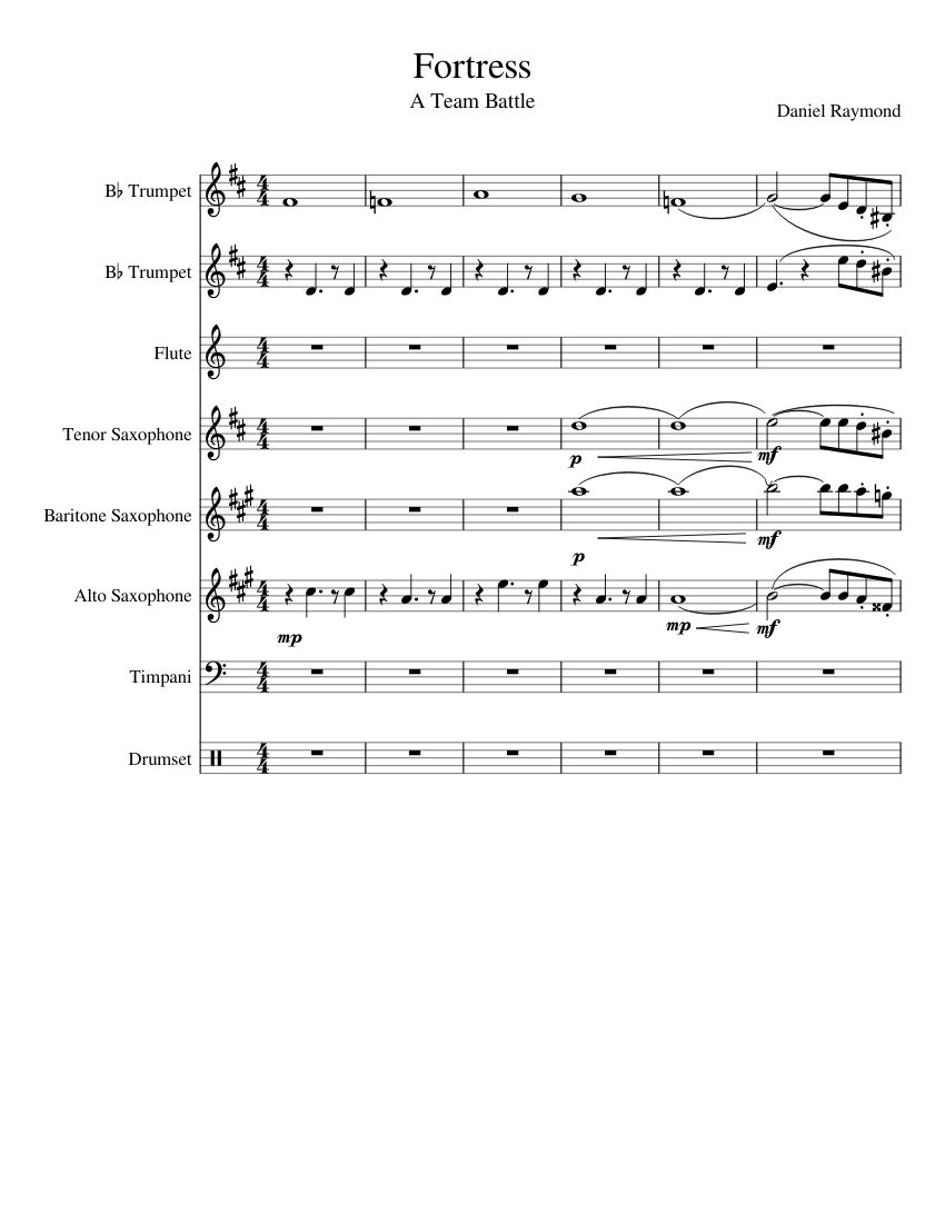 Fortress Sheet music for Flute, Saxophone alto, Saxophone tenor ...