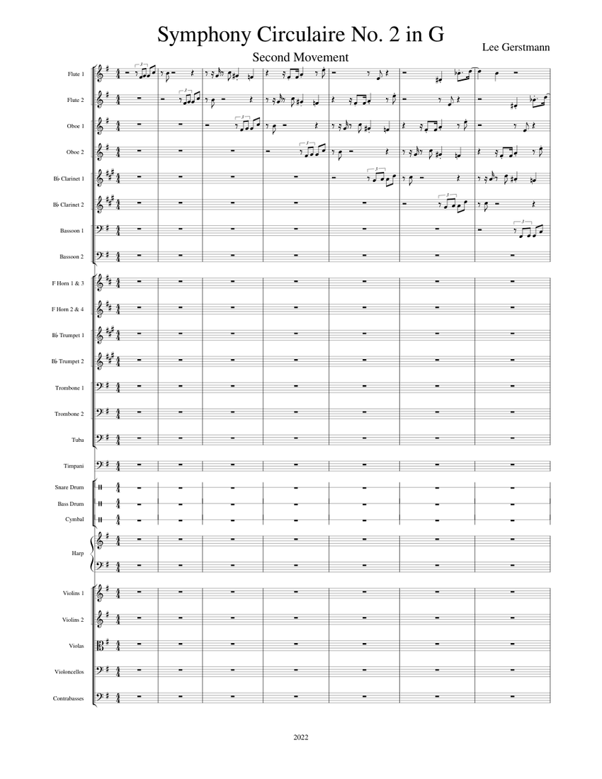 Symphony Circulaire No. 2 - 2nd Movement Sheet Music for Trombone, Tuba, Flute, Oboe & more ...