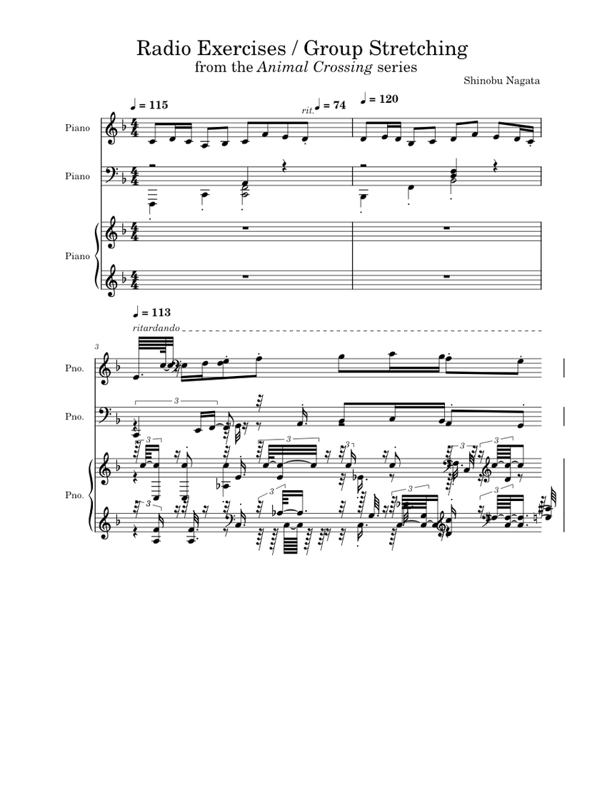 Radio Exercises/Group Stretching/Morning Aerobics (from Animal Crossing ...