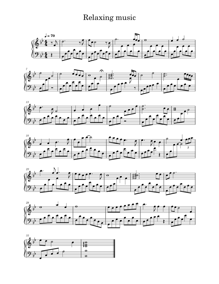 Relaxing music Sheet music for Piano (Solo) Easy | Musescore.com