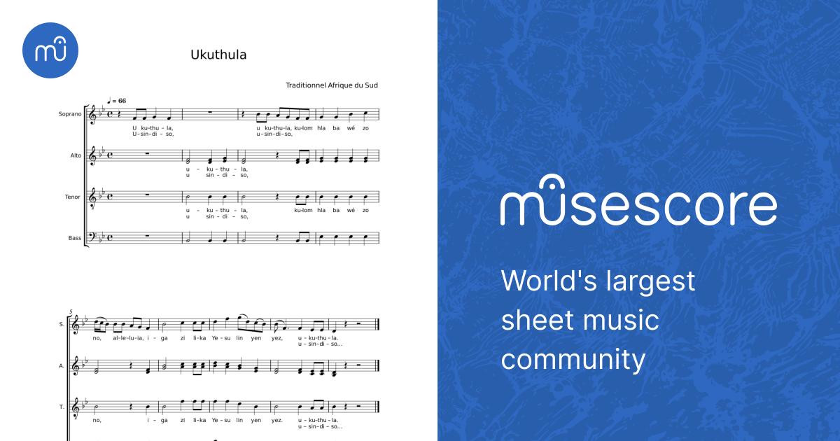 Ukuthula Sheet music for Bass guitar, Synthesizer (Mixed Quartet ...