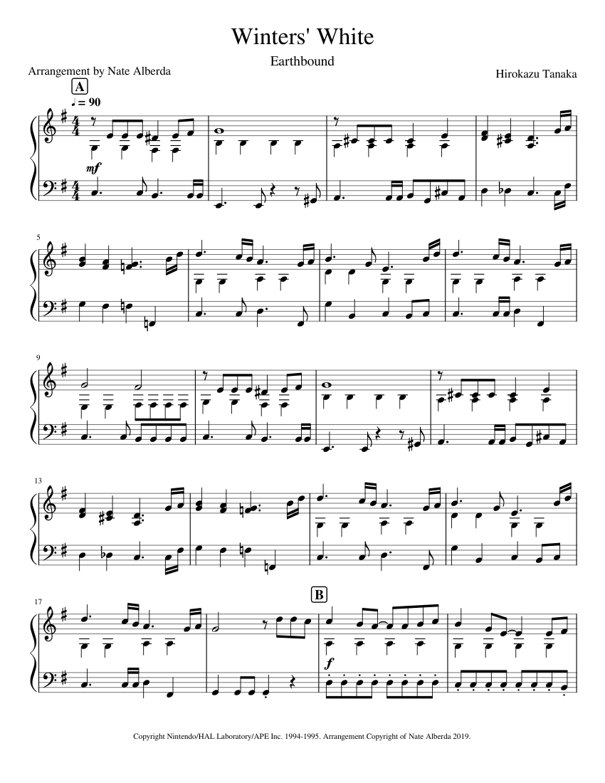 Winters' White Sheet Music for Piano (Solo) | MuseScore.com
