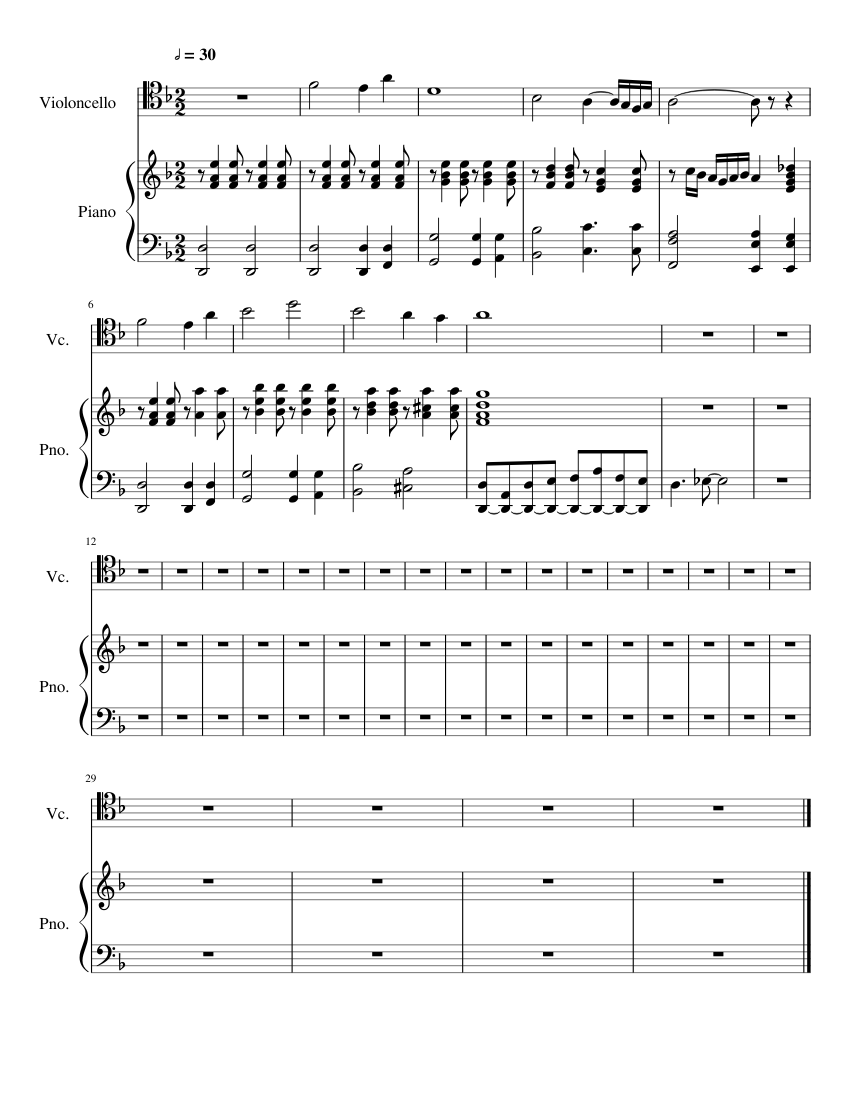 Thingy Sheet music for Piano, Cello (Solo) | Musescore.com