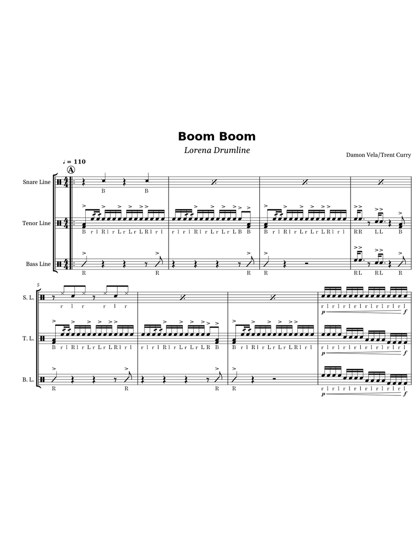 Boom Boom Sheet music for Snare drum, Tenor drum, Bass drum (Marching ...