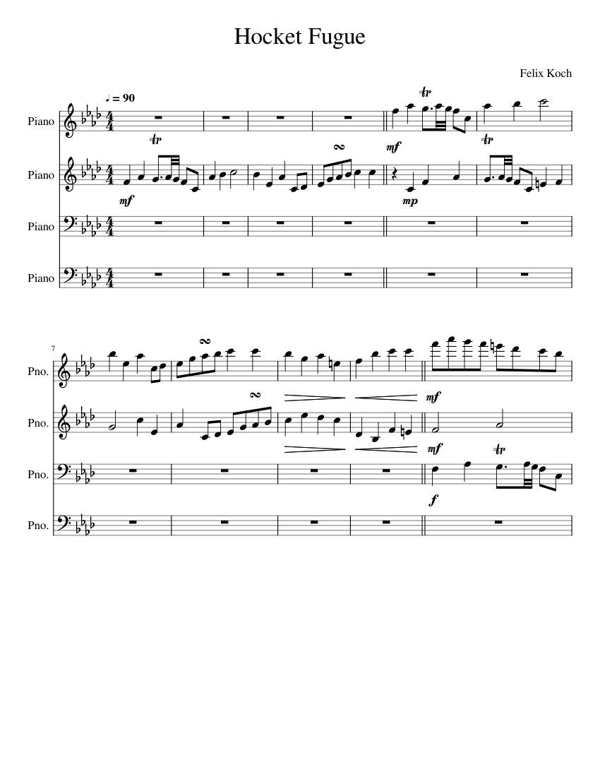 Hocket Fugue Sheet music for Piano (Solo) | Musescore.com