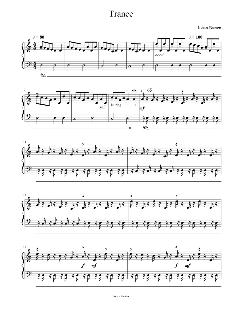 Trance Sheet Music for Piano (Solo) Easy | MuseScore.com