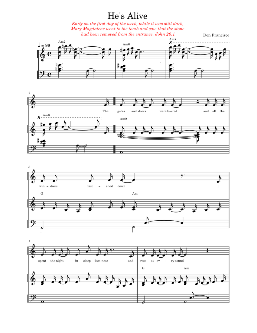 He's Alive Sheet music for Piano (Mixed Quartet) | Musescore.com