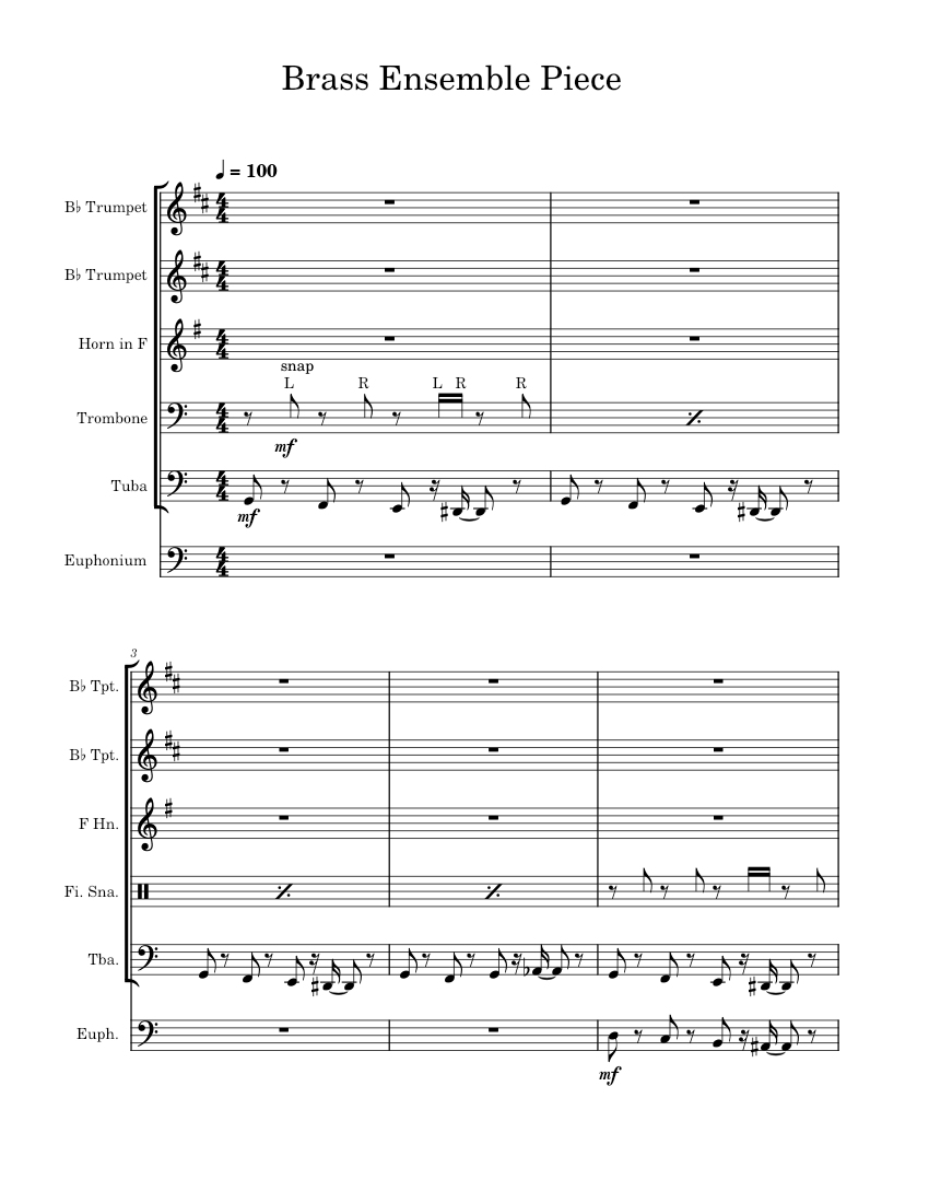 Brass_Ensemble_Piece Sheet music for Trombone, Euphonium, Tuba, Trumpet ...