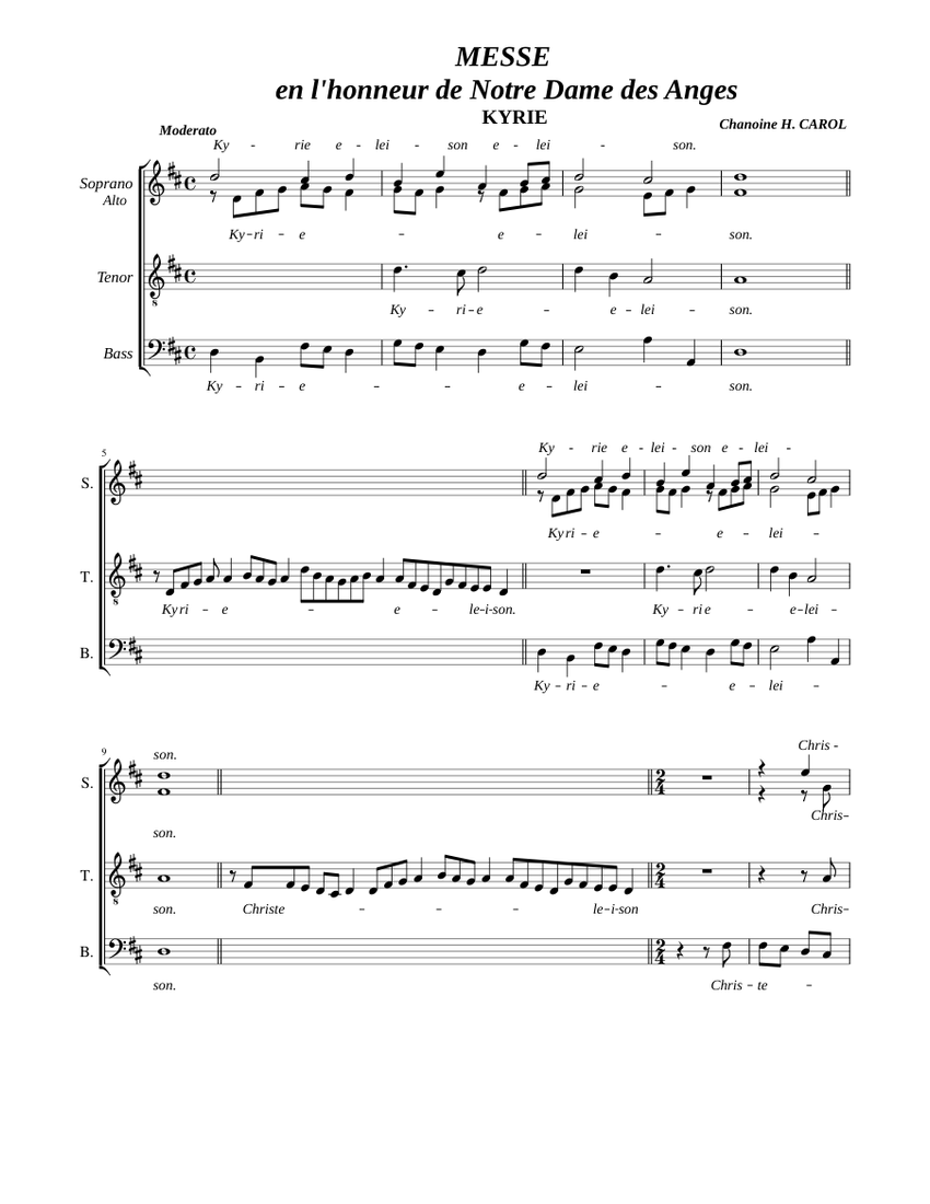 MESSE en l'honneur de Notre Dame des Anges Sheet music for Piano, Soprano, Alto, Tenor & more ...