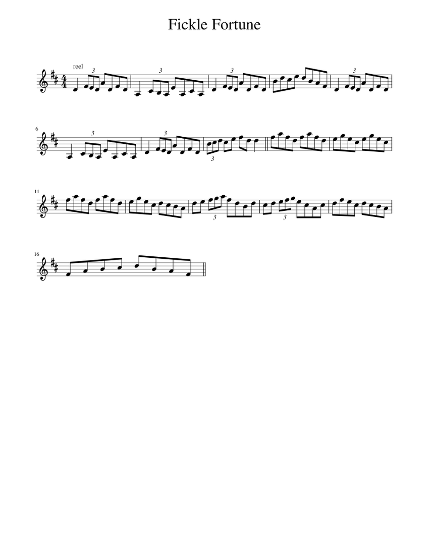 Fickle Fortune Sheet music for Piano (Solo) | Musescore.com