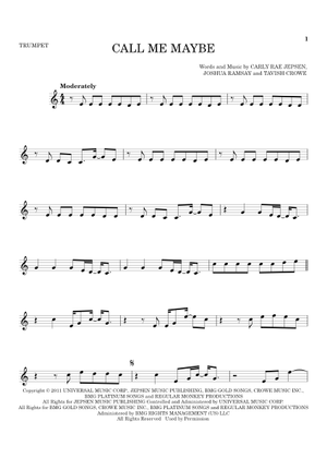 Play Official version of Call me maybe Sheet Music by Carly Rae Jepsen ...