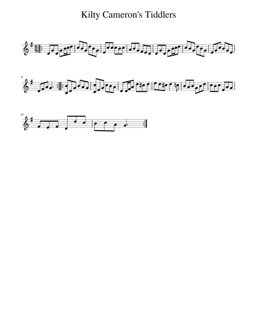 Kilty Cameron's Tiddlers Sheet music for Piano (Solo) Easy | Musescore.com