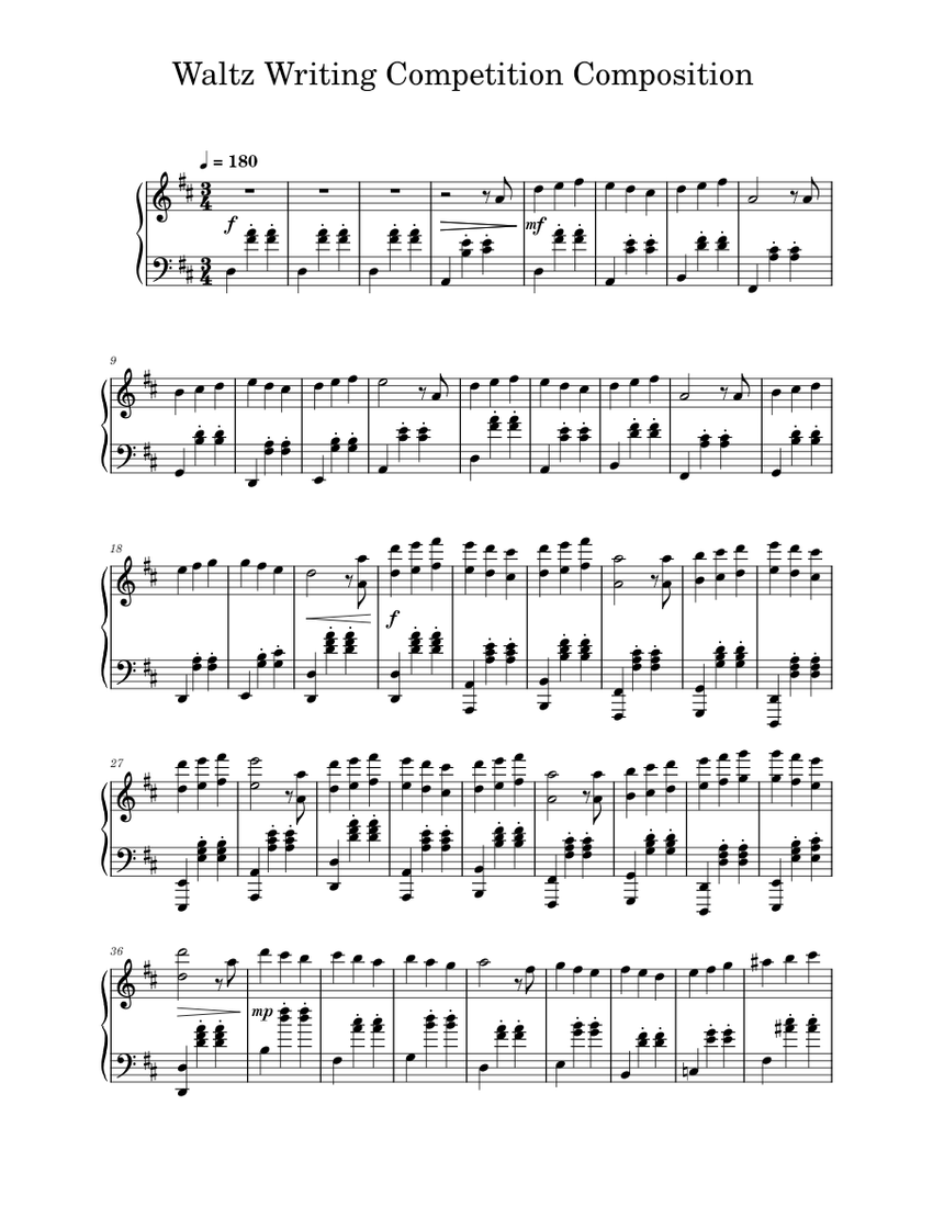 Waltz Writing Competition Composition - piano tutorial