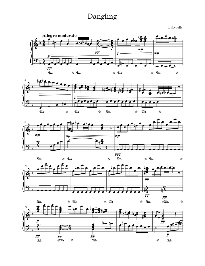 Dangling Sheet music for Piano (Solo) | Musescore.com