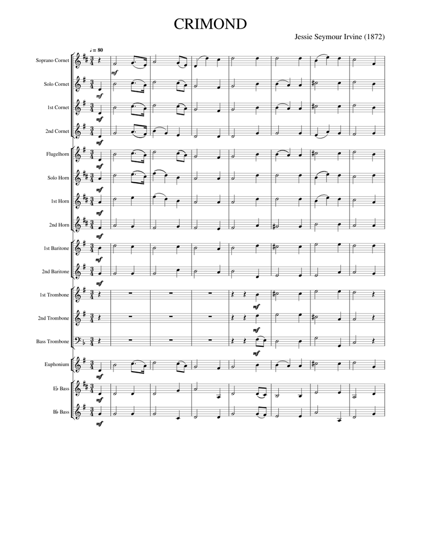 CRIMOND Sheet music for Trombone, Cornet, Euphonium, Tuba & more ...