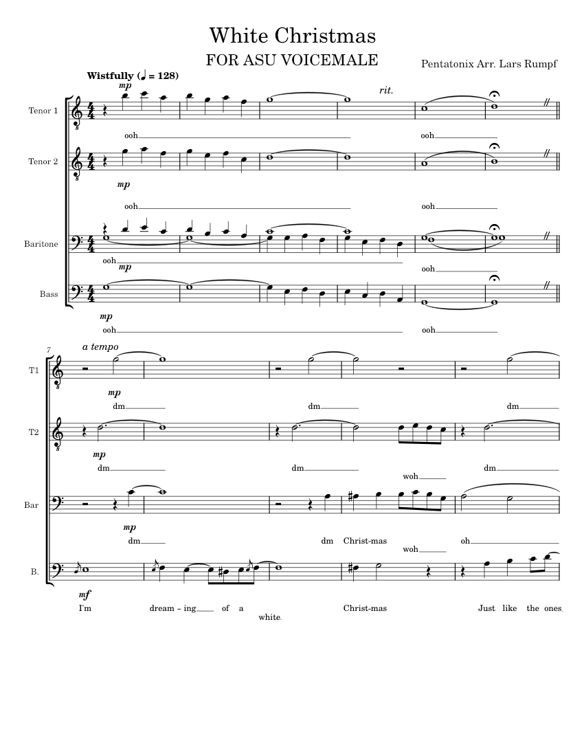 White christmas – Bing Crosby Sheet music for Tenor, Bass voice ...