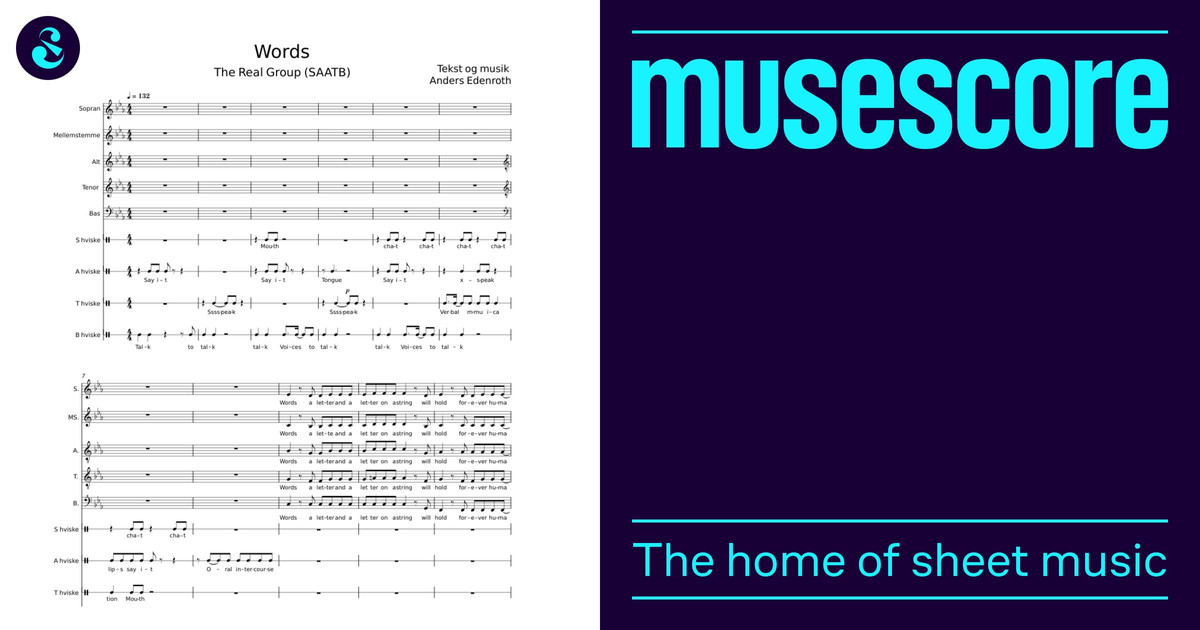 Words - The Real Group Sheet music for Strings group, Synthesizer ...