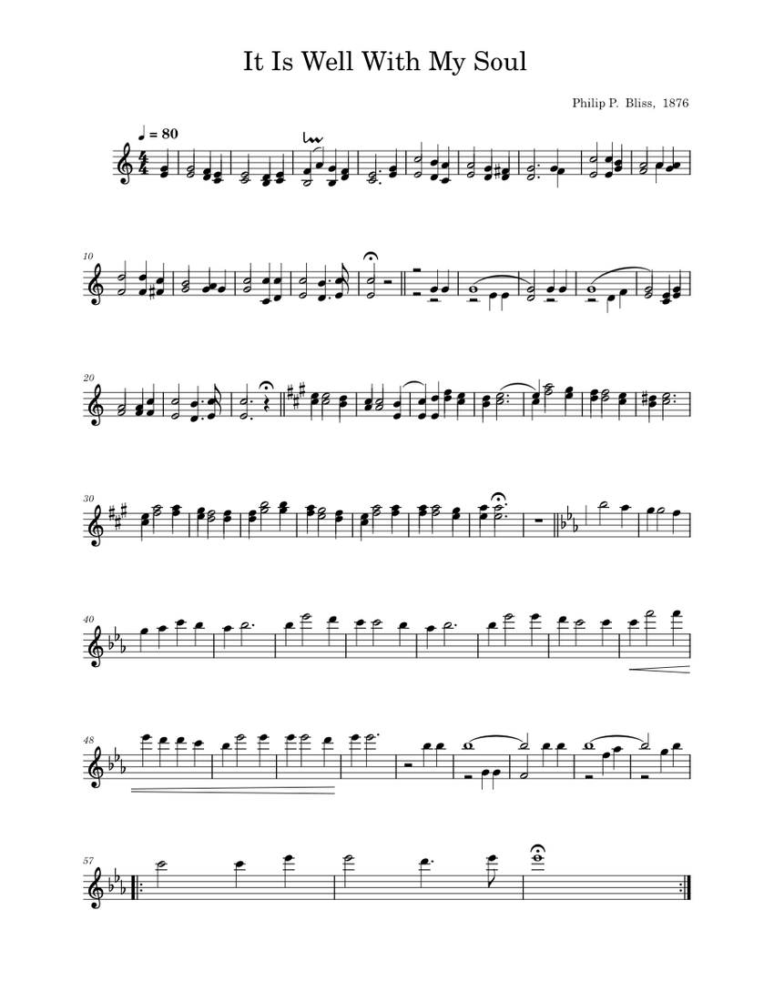 It Is Well With My Soul – Philip P. Bliss, Horatio G. Spafford Sheet ...