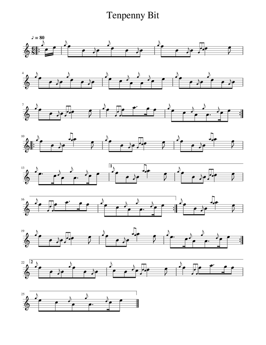 Tenpenny Bit Sheet music for Piano (Solo) Easy | Musescore.com