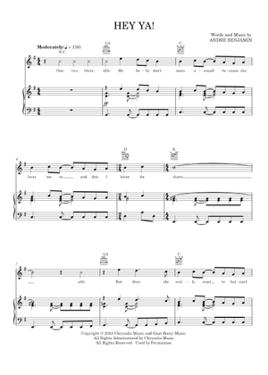 Play Official version of Hey Ya! Sheet Music by OutKast for Vocals ...