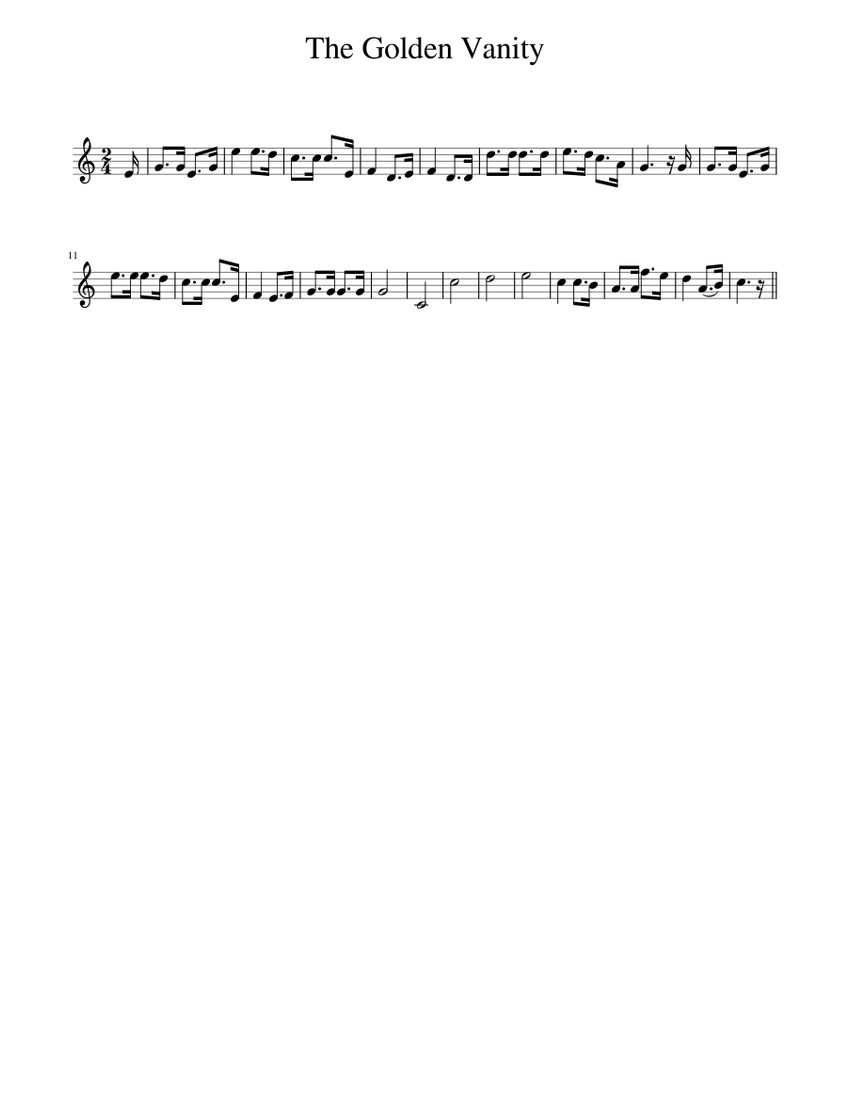 The Golden Vanity Sheet music for Piano (Solo) Easy | Musescore.com