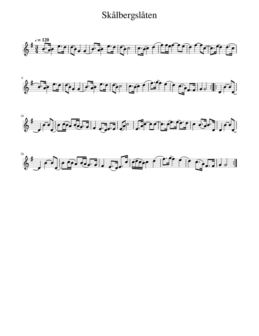 Skålbergslåten Sheet Music for Piano (Solo) easy | MuseScore.com