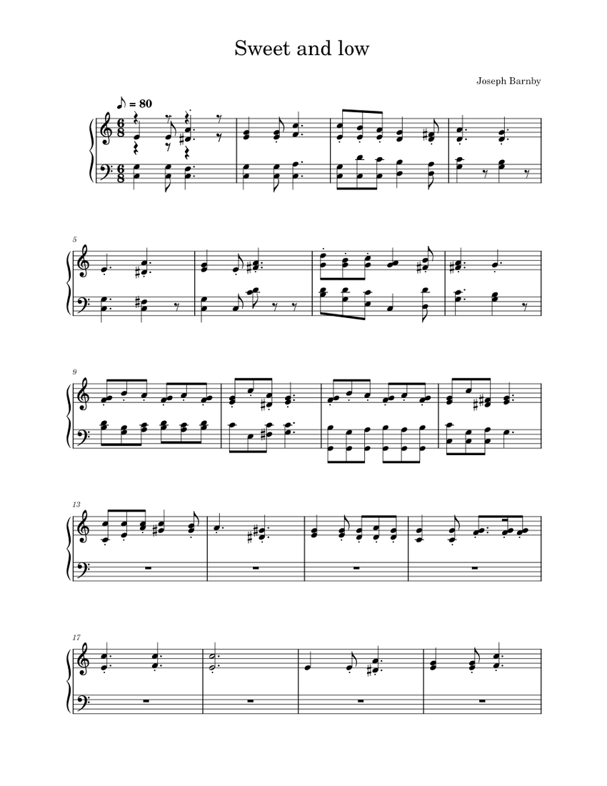 Sweet and low, sweet and low (Barnby) – Joseph Barnby Sweet and low4 ...
