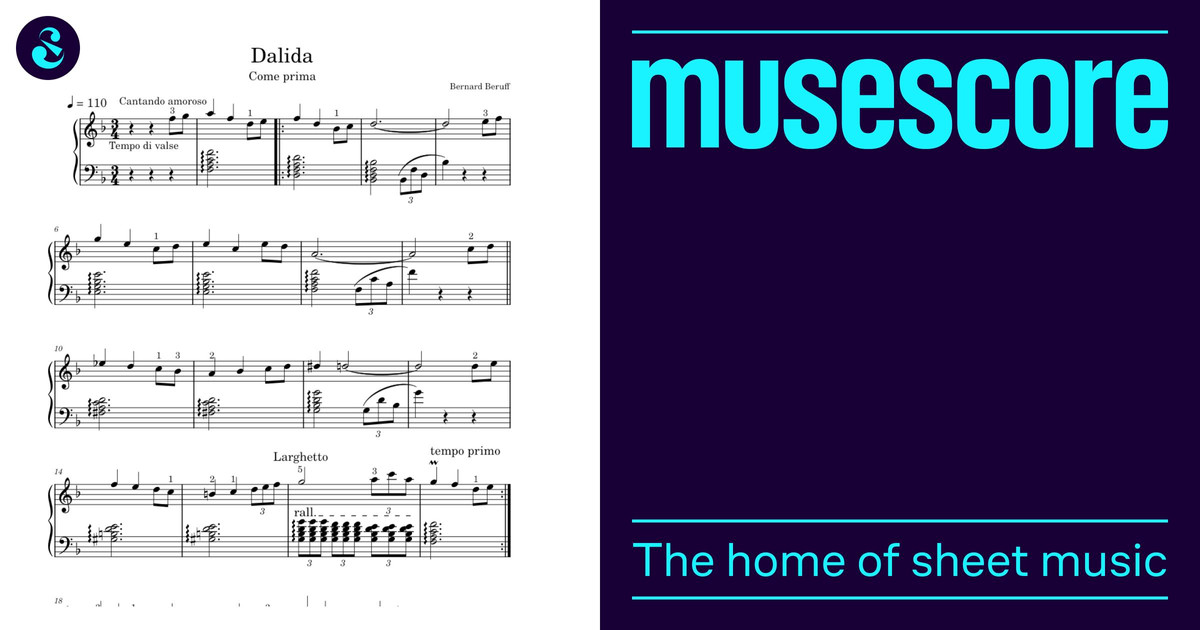 Dalida - Come prima Sheet Music for Piano (Solo) easy | MuseScore.com