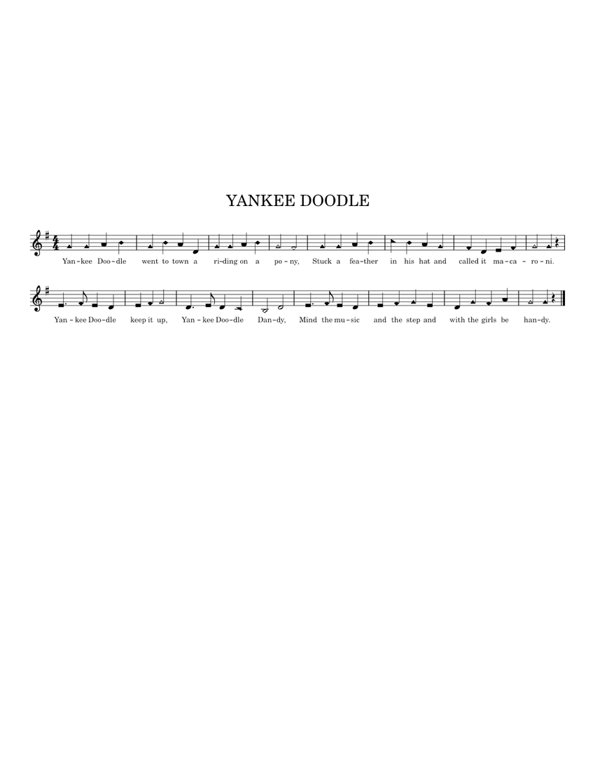 Yankee Doodle – Misc tunes (Melody in shape notes) Sheet Music for ...