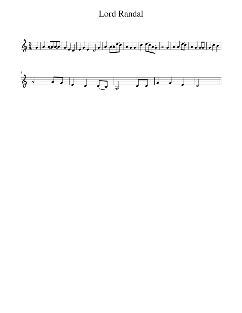 Lord Randal Sheet music for Piano (Solo) Easy | Musescore.com