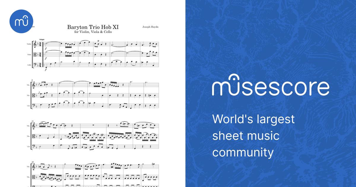 Baryton Trio Hob XI 83 vl vla clo – Joseph Haydn Sheet music for Violin ...