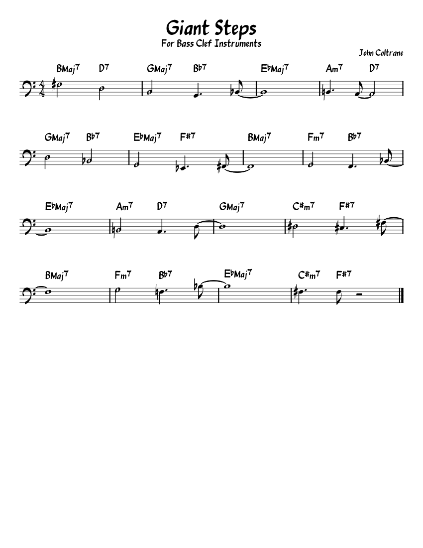 Giant Steps Sheet music for Trombone bass (Solo) | Musescore.com