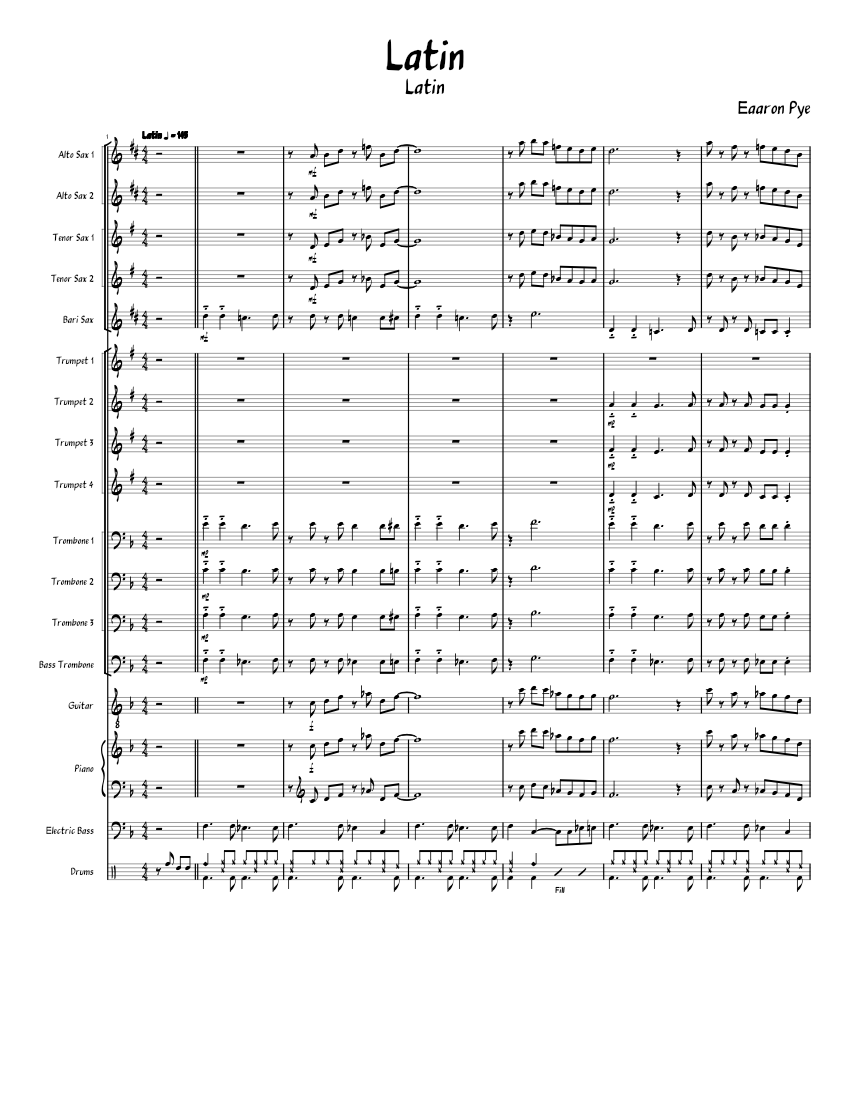 Latin Sheet music for Piano, Trombone, Trombone bass, Saxophone alto ...