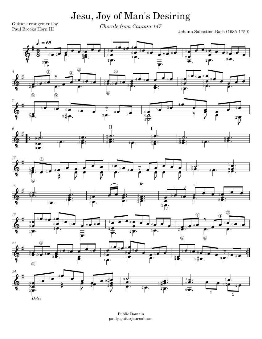 Jesu, Joy of Man's Desiring - Johann Sebastian Bach Sheet Music for ...