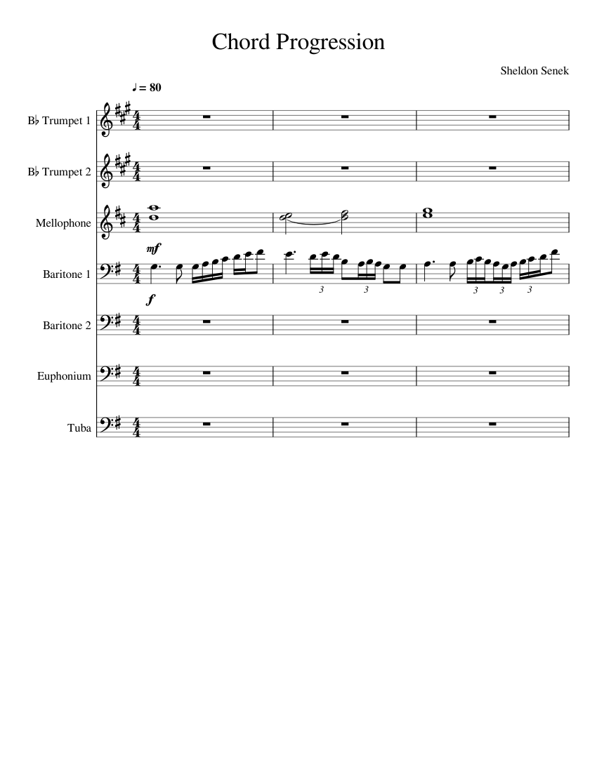 Chord Progression Sheet music for Euphonium, Tuba, Mellophone, Trumpet ...