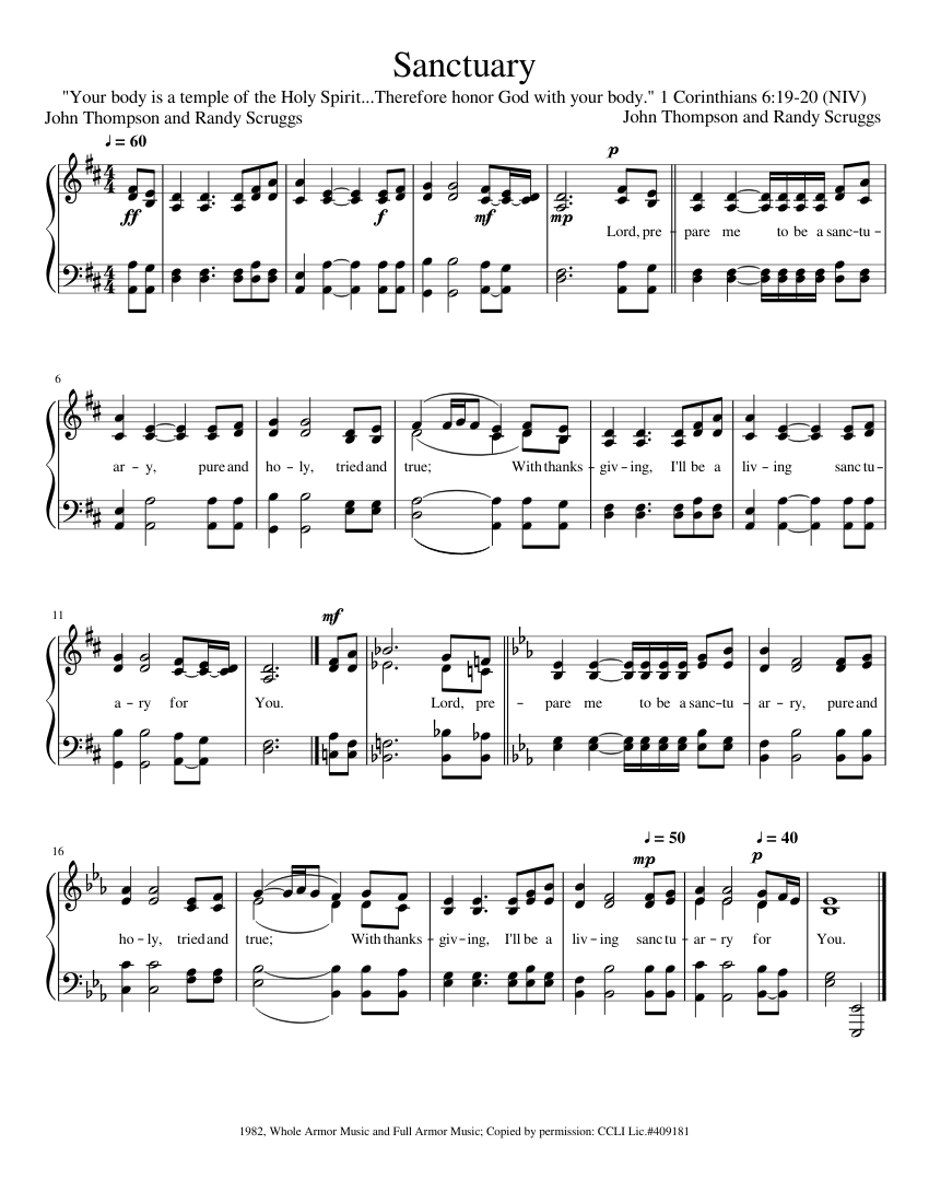 Sanctuary Sheet Music for Piano (Solo) easy | MuseScore.com