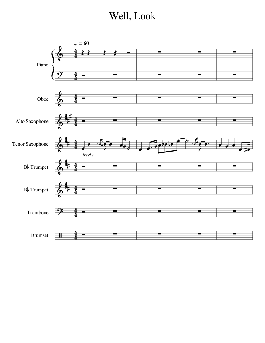 Well, Look Sheet music for Piano, Trombone, Oboe, Saxophone alto & more ...