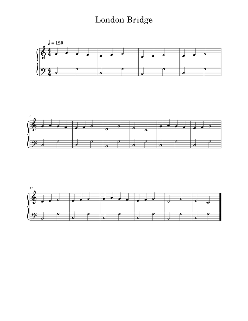 LONDON BRIDGE – Trad. English London Bridge Sheet music for Piano (Solo ...