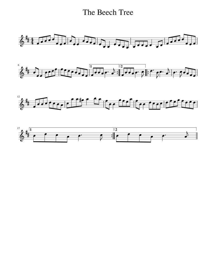 The Beech Tree Sheet Music for Piano (Solo) Easy | MuseScore.com