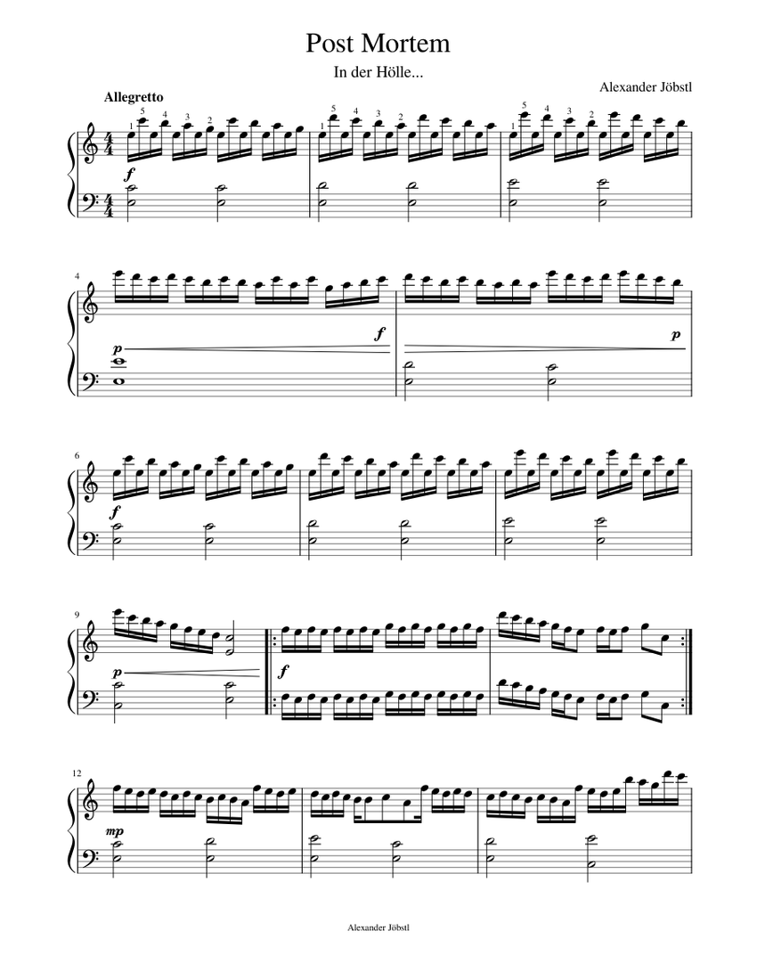 Post Mortem Sheet music for Piano (Solo) | Musescore.com