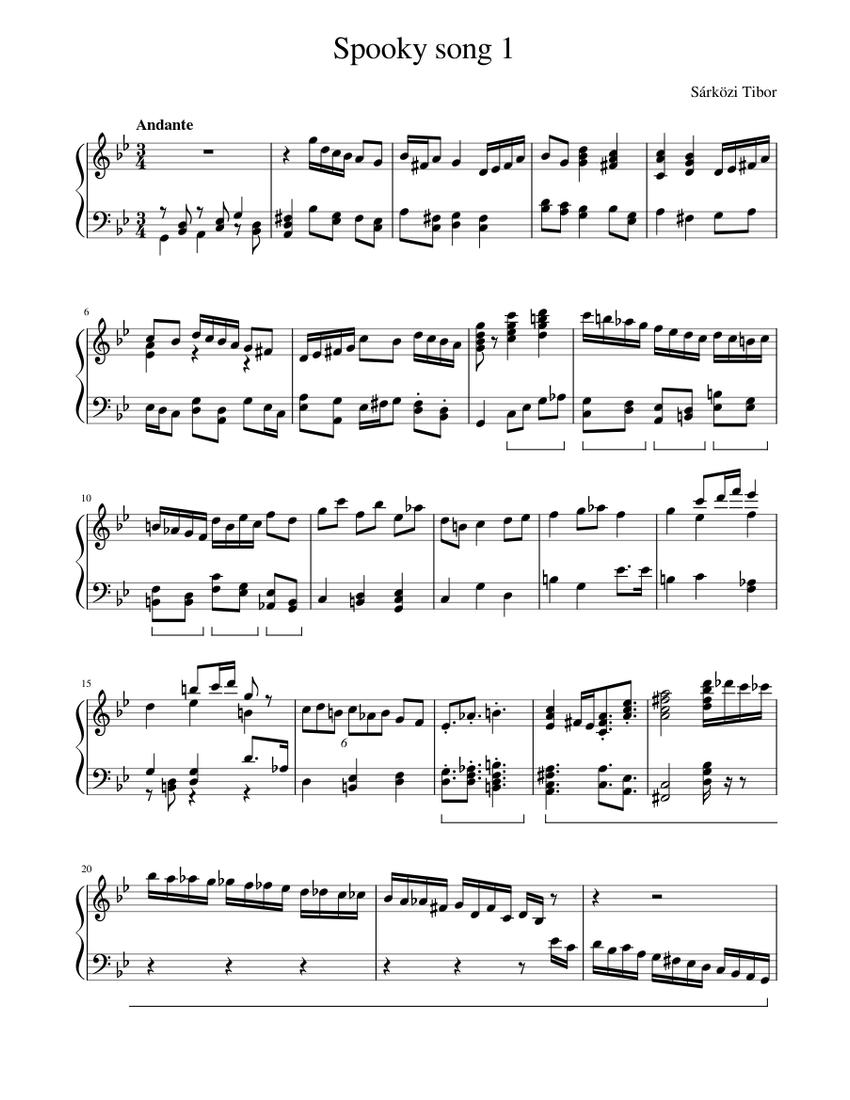 Spooky song 1 Sheet music for Piano (Solo) | Musescore.com