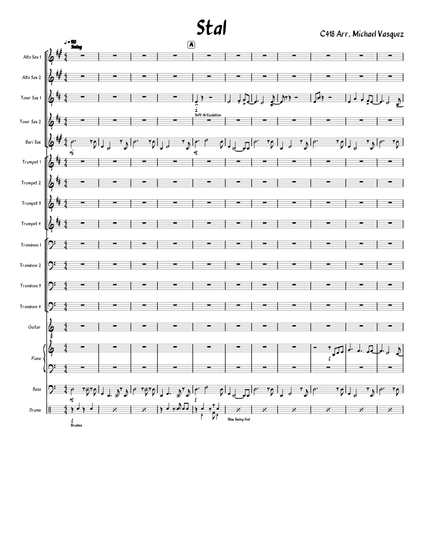 Stal Sheet music for Piano, Trombone, Saxophone alto, Saxophone tenor ...
