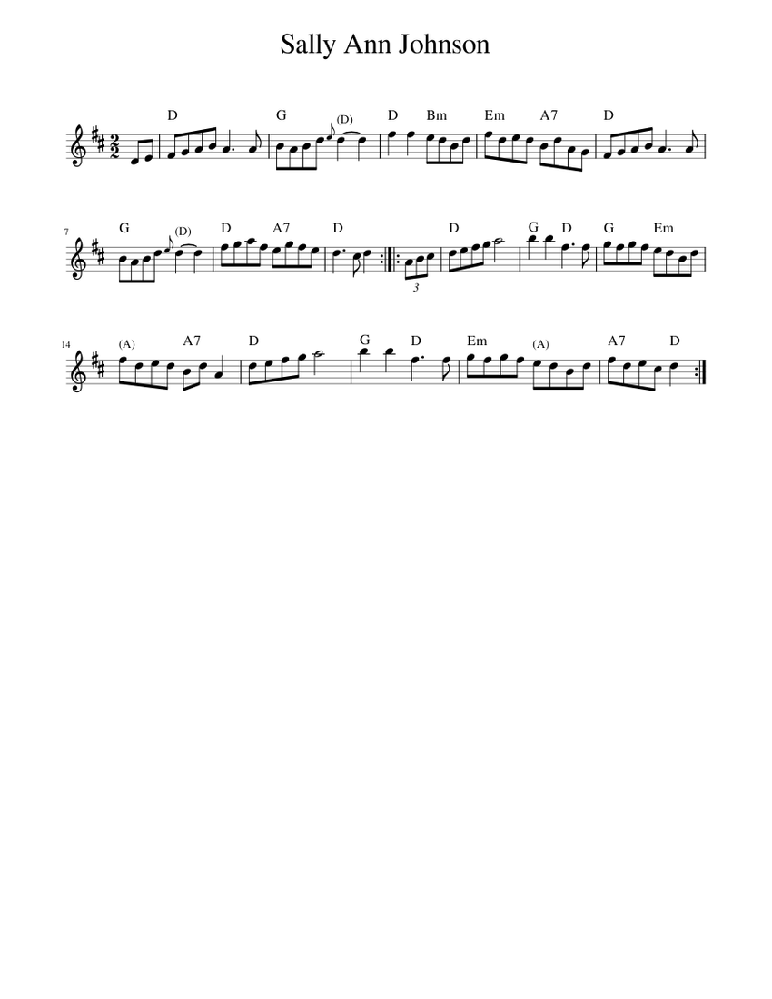 Sally Ann Johnson Sheet music for Piano (Solo) Easy | Musescore.com