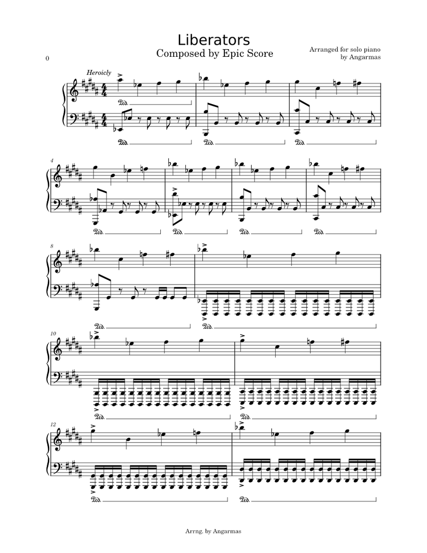Liberators – Epic Score Sheet music for Piano (Solo) | Musescore.com