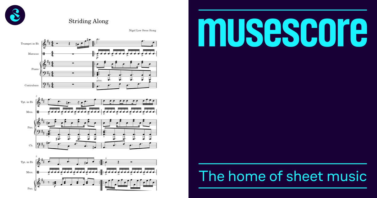 Striding Along Sheet Music for Piano, Drum group, Woodwinds (other ...