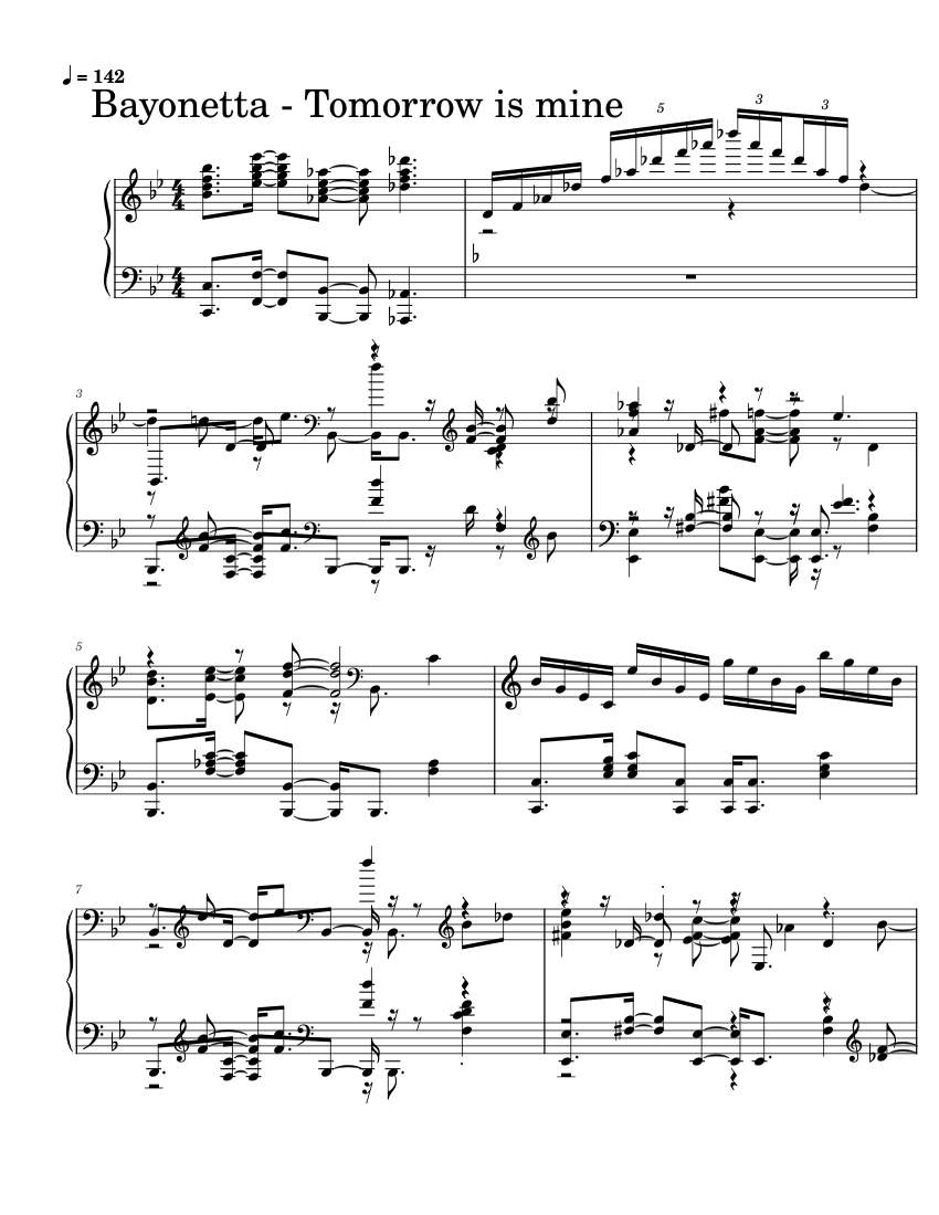 Tomorrow Is Mine - Bayonetta 2 Theme - Hiroshi Yamaguchi Sheet music ...