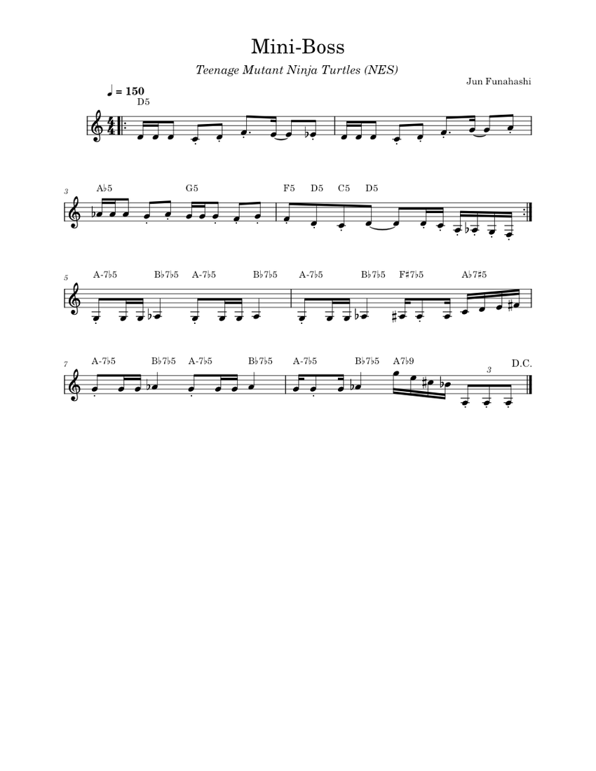 Mini-Boss – Jun Funahashi Sheet music for Piano (Solo) | Musescore.com