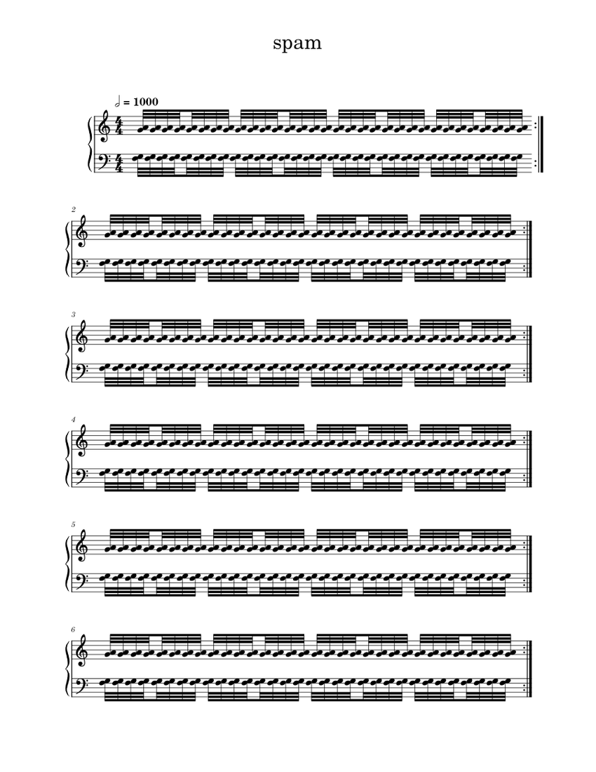 spam Sheet Music for Piano (Solo) | MuseScore.com