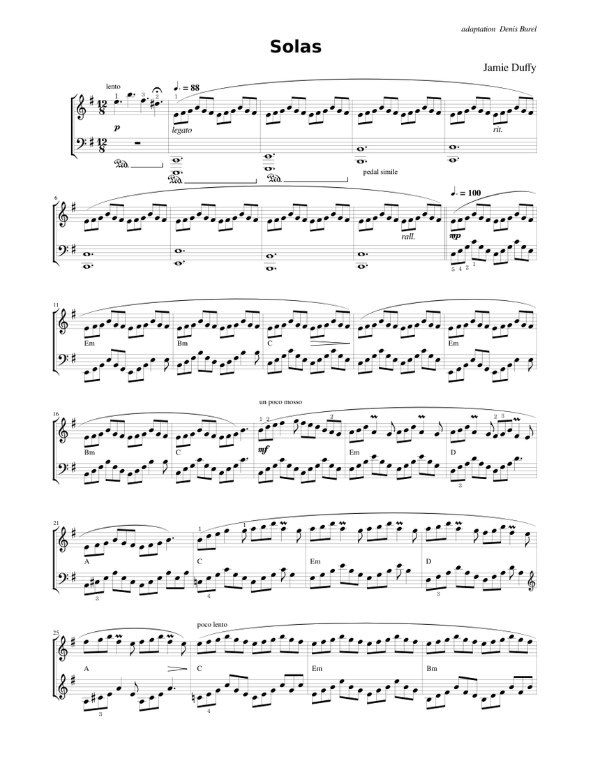Solas – Jamie Duffy Sheet music for Piano (Solo) | Musescore.com