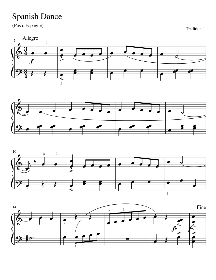 Spanish Dance Sheet music for Piano (Solo) | Musescore.com